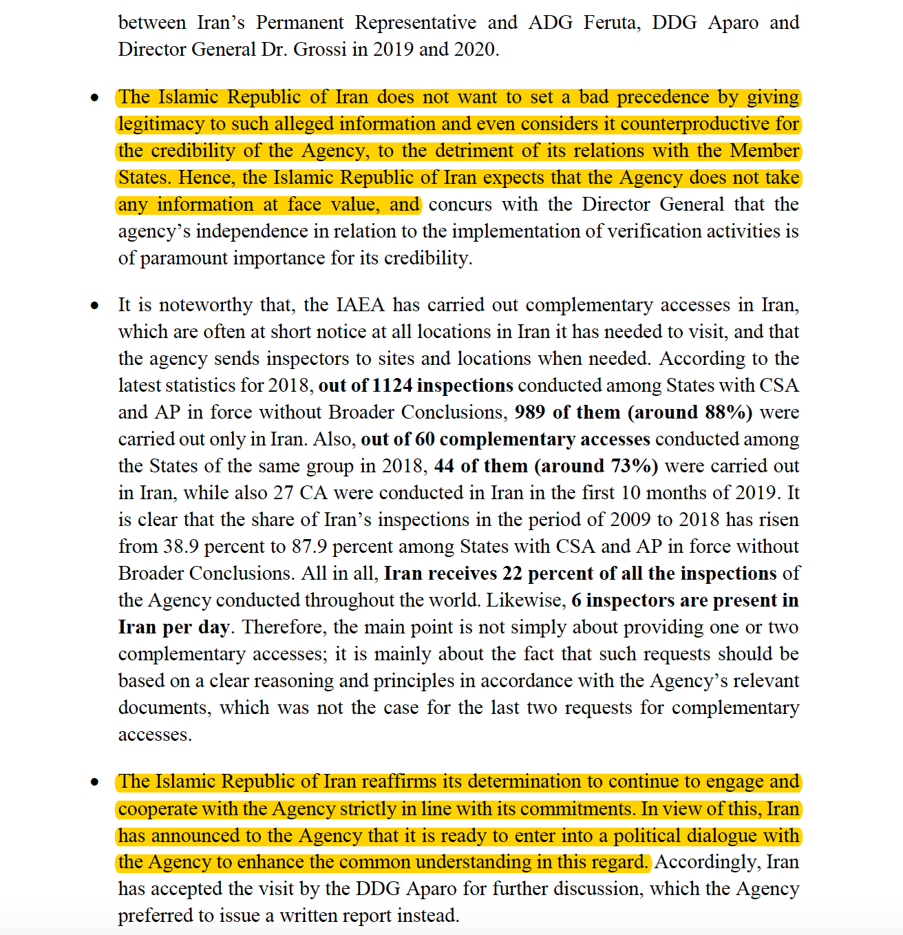 Iran Response to 3 March IAEA Report